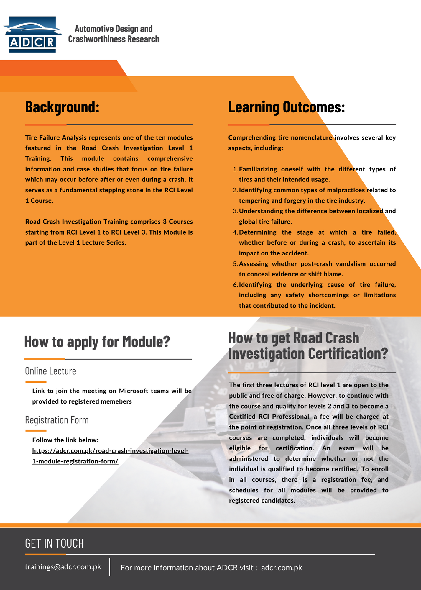 Road Crash Investigation (Online Courses) – Automotive Design and ...